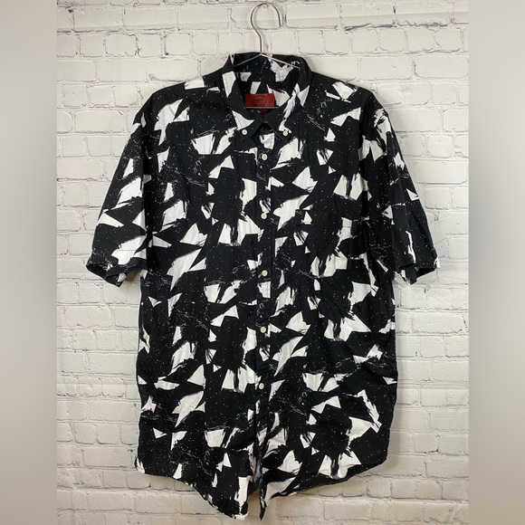 The Foundry Supply Co Shirts Foundry Supply Co Graphic Black And White Cotton Blend Button